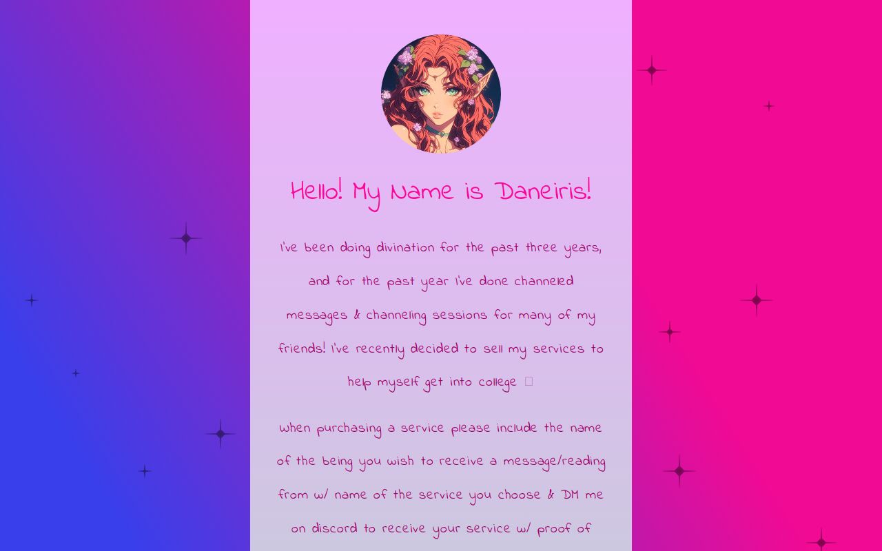 Daneiris's Divination Services!